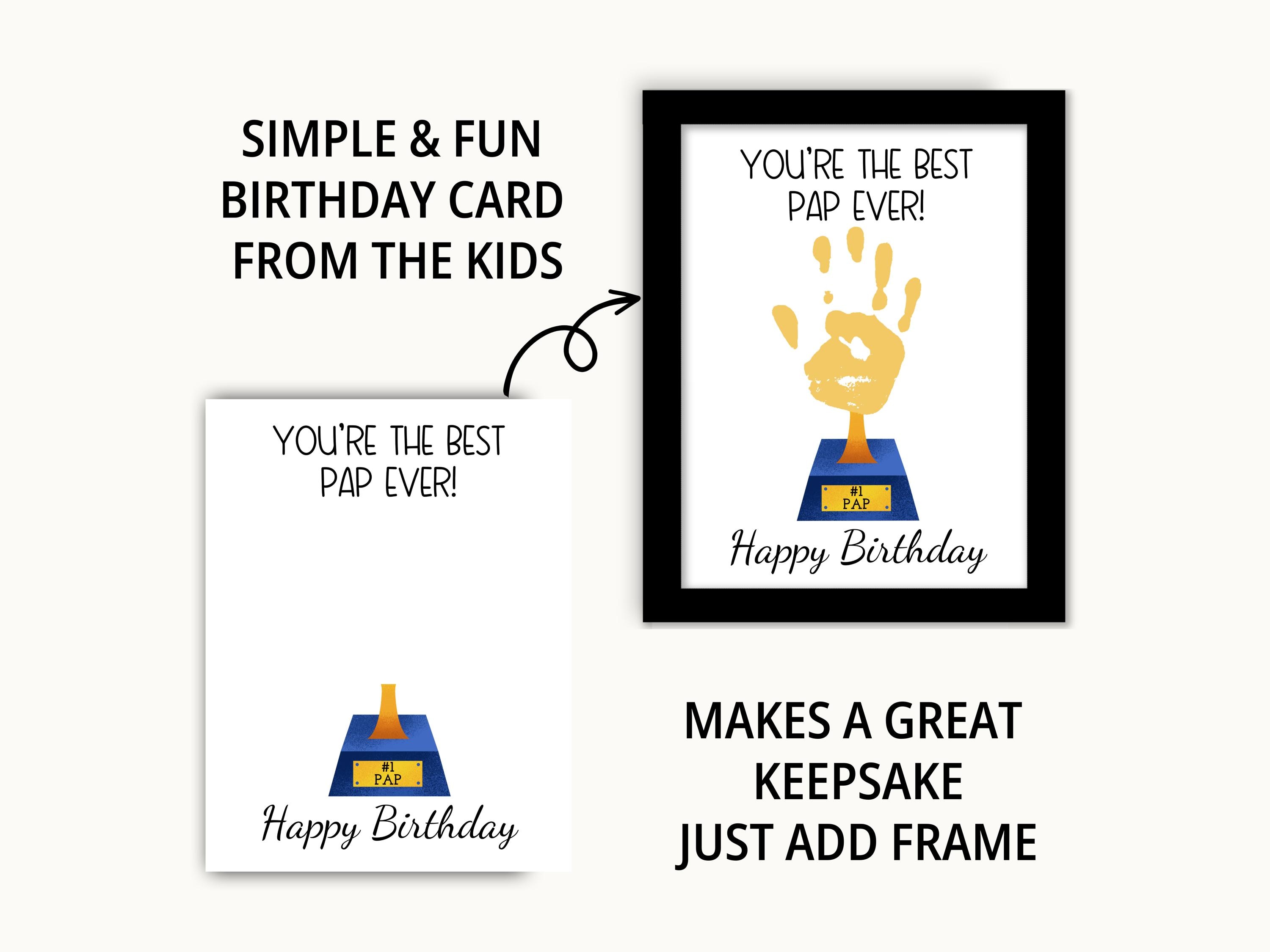 Pap Handprint Birthday Card, Printable Birthday Gift for Pap From ...