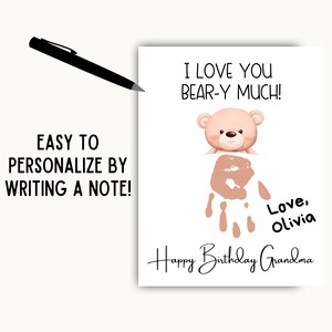 Grandma Handprint Birthday Card, Happy Birthday Grandma Card Toddler ...