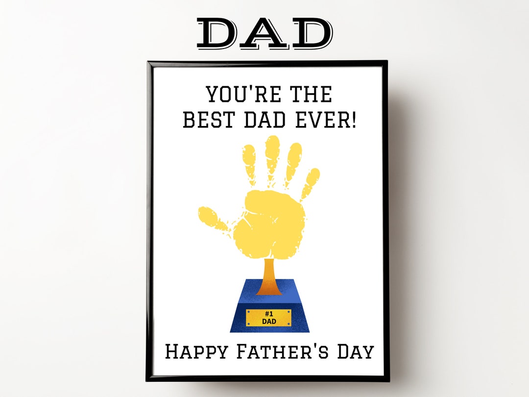 Best Dad Trophy Handprint Fathers Day, Handprint Gift Dad Fathers Day ...