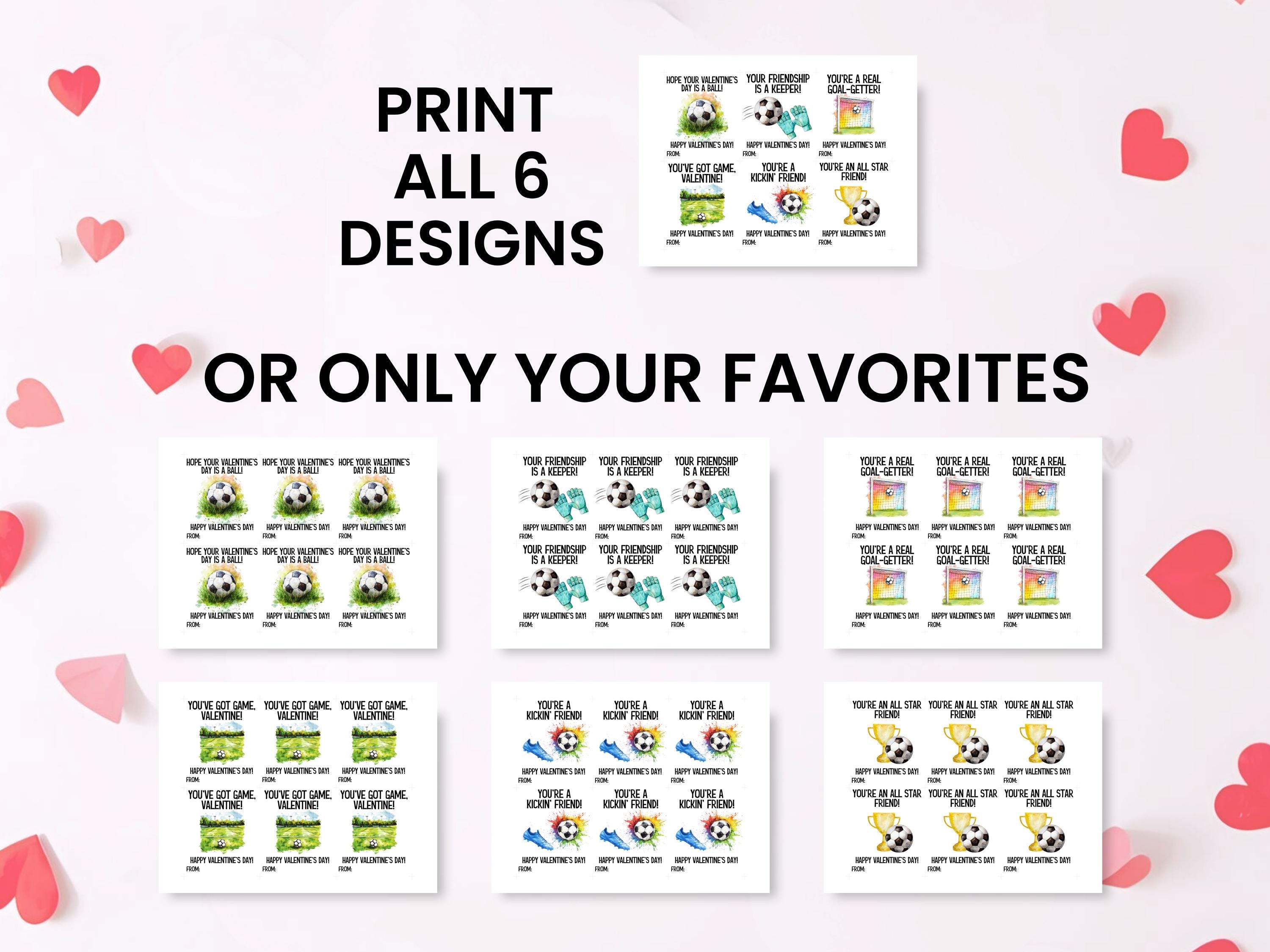 Editable Soccer Valentines Day Cards, Kids Soccer Valentine's Day Cards ...