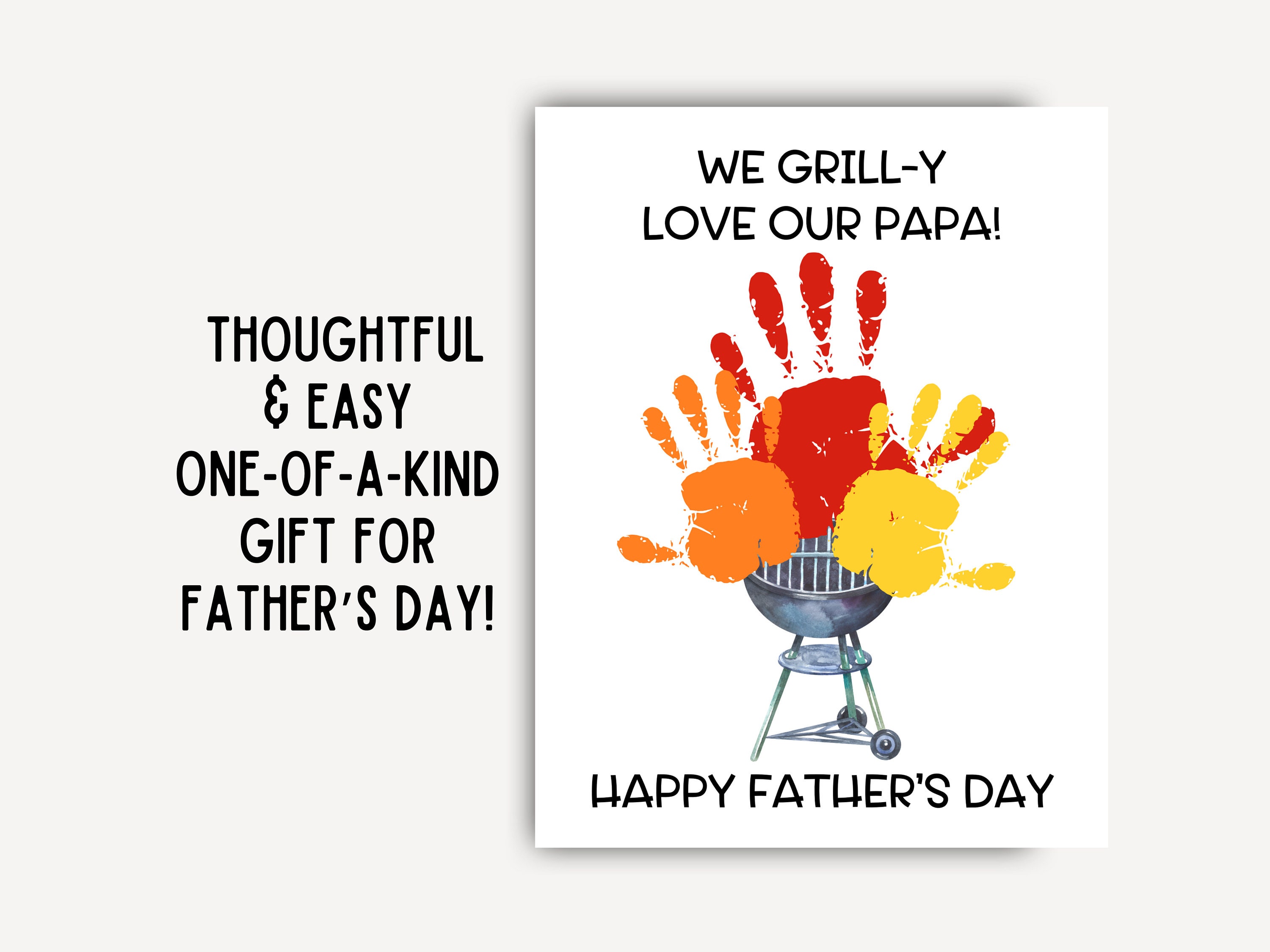 Papa Fathers Day Handprint Craft, Handprint Father's Day Gift for Papa ...