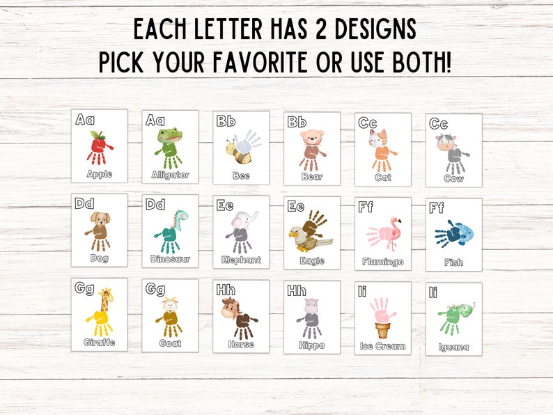 Alphabet Handprint Book, Kids Handprint Art Printable, ABC Handprint ...