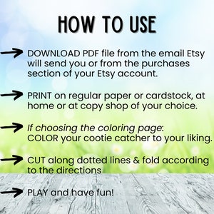 Spring Jokes for Kids, Cootie Catcher, Paper Fortune Teller, Printable ...