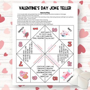 Valentine Cootie Catcher Printable, Valentines Joke Teller, Jokes for ...