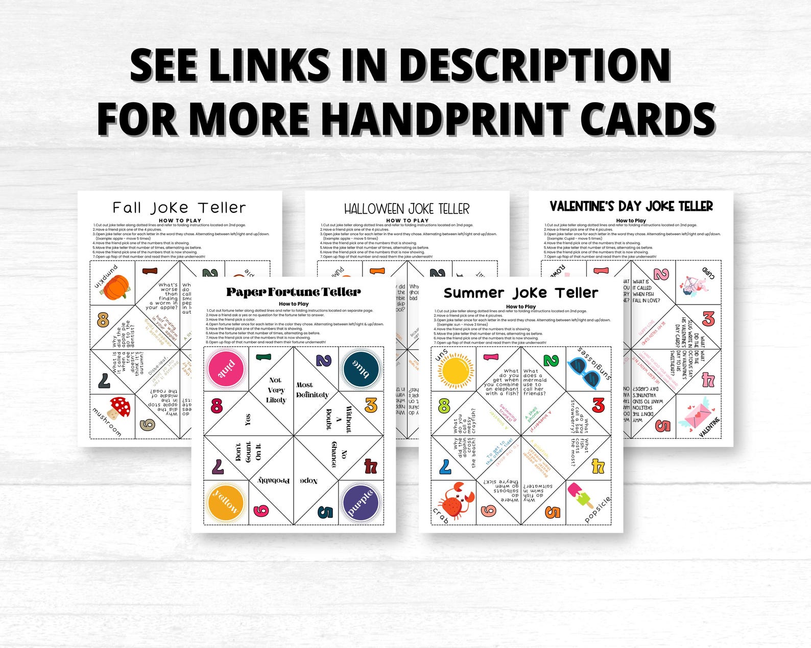 Easter Joke Teller Printable: Kids' Fortune Teller Game (PDF) - Etsy