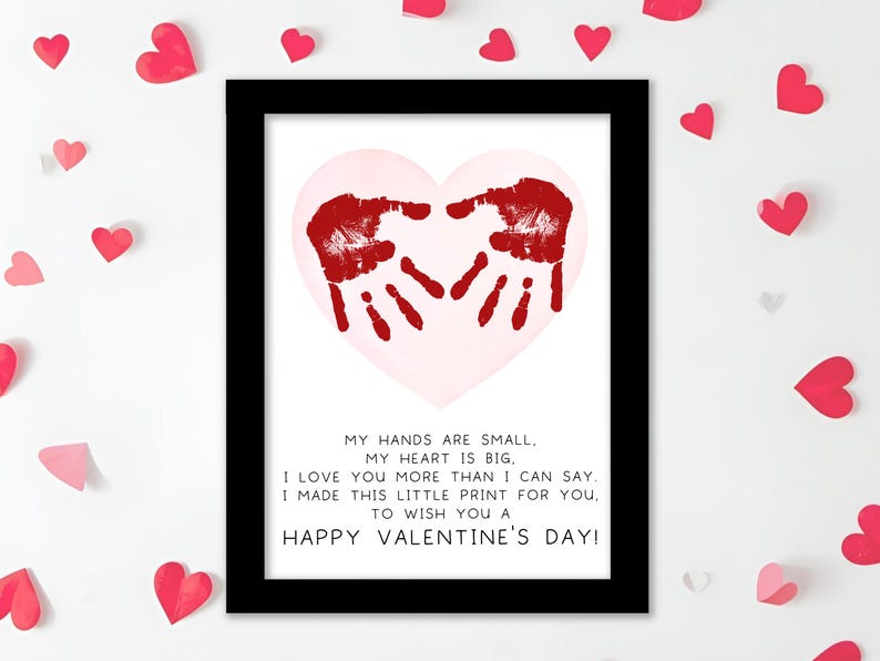 Valentine's Day Handprint Craft Poem, Handprint Valentines Day Art ...