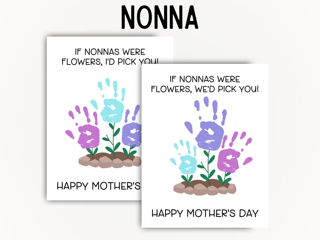 Nonna Mothers Day Handprint Gift, Happy Mothers Day Handprint Card ...