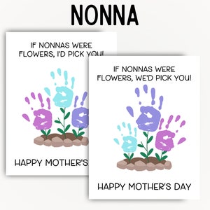 Nonna Mothers Day Handprint Gift, Happy Mothers Day Handprint Card ...