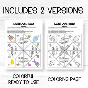 Easter Joke Teller Printable: Kids' Fortune Teller Game (PDF) - Etsy