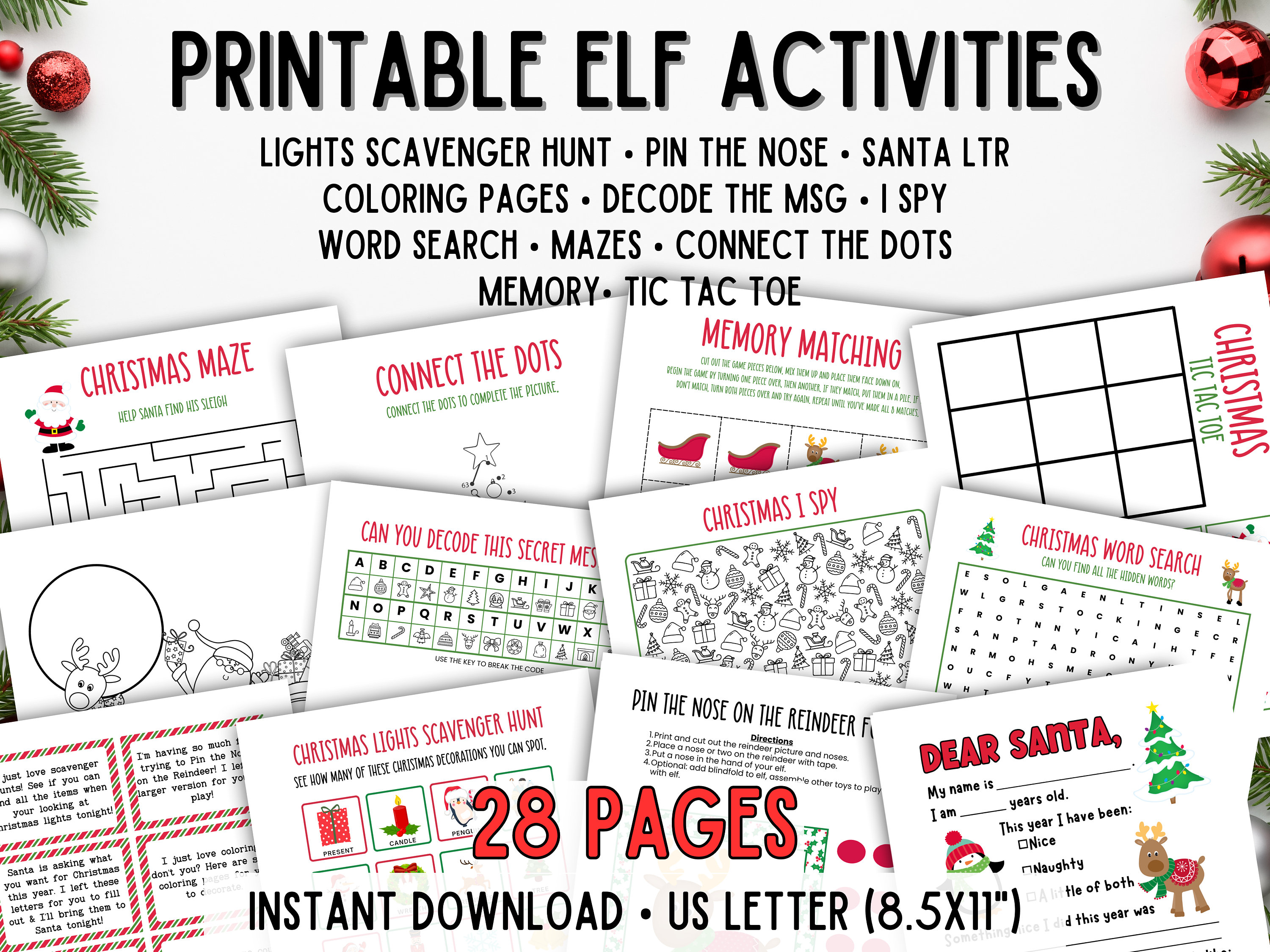 Elf Printable Kit, Elf Note Editable, Elf Activity Bundle, Christmas ...
