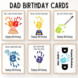 Happy Birthday Card for Dad From Kids, Handprint Birthday Card, Dad ...
