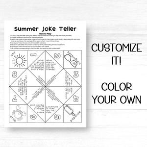 Summer Jokes Cootie Catcher: Printable Fortune Teller (PDF) - Etsy