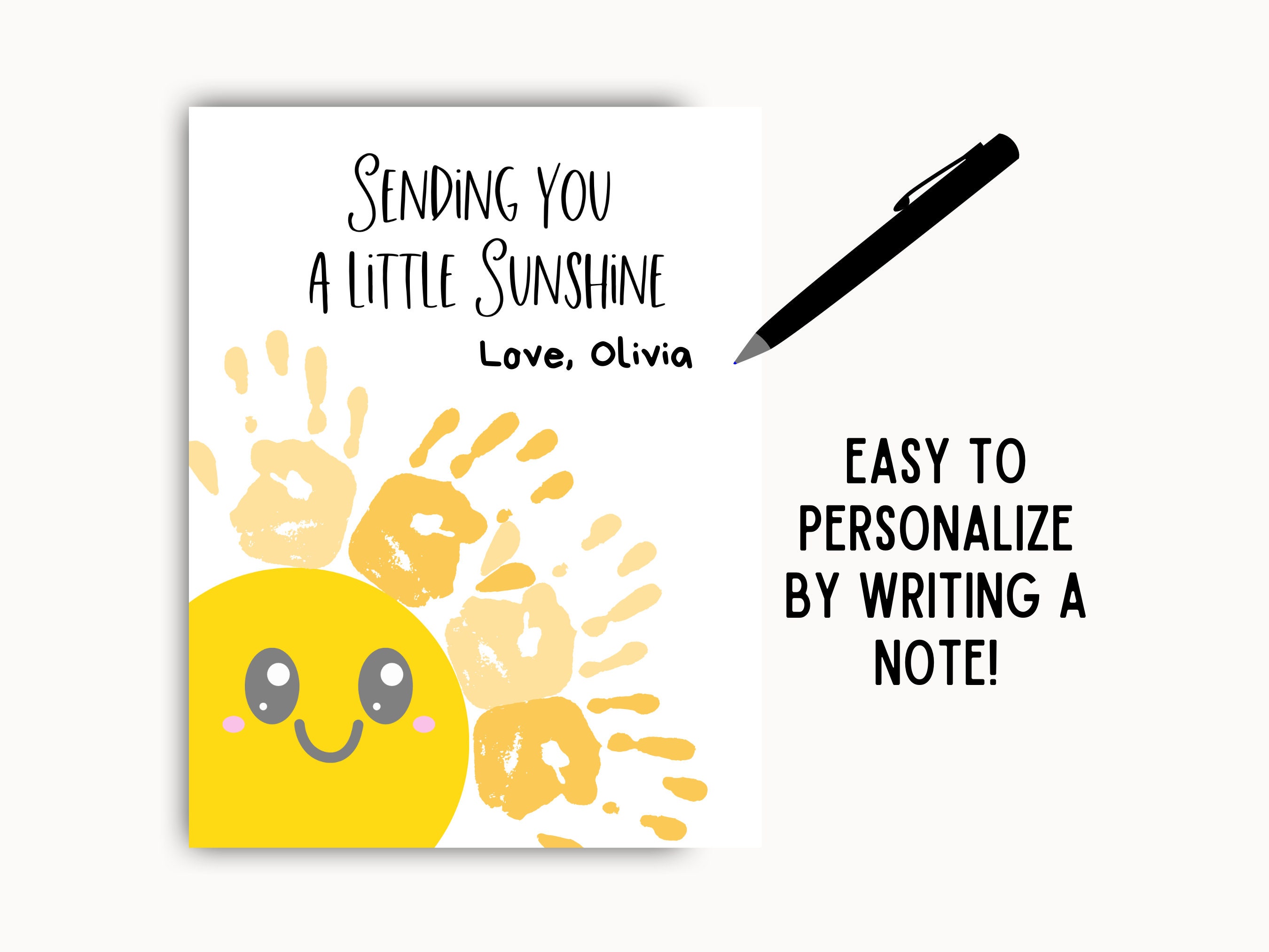 Sending Sunshine Handprint Card: Get Well Soon Gift (PDF) - Etsy