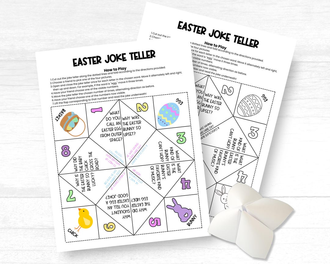 Easter Joke Teller Printable: Kids' Fortune Teller Game (PDF) - Etsy