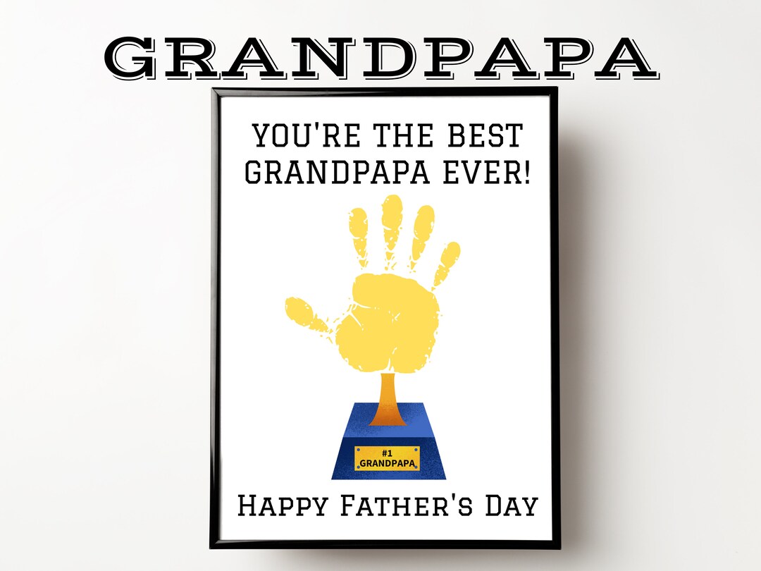 Grandpapa Fathers Day Handprint Card, Fathers Day Gift From Grandkids ...