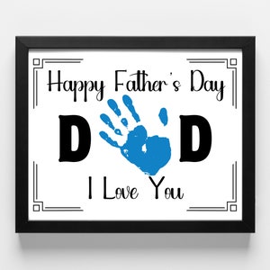 I Love You Dad Handprint Fathers Day, Handprint Gift Dad Fathers Day ...