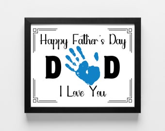 Fathers Day I Love You Daddy Handprint Gift - Etsy