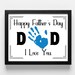 I Love You Dad Handprint Fathers Day, Handprint Gift Dad Fathers Day ...