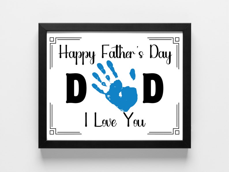 I Love You Dad Handprint Fathers Day, Handprint Gift Dad Fathers Day ...