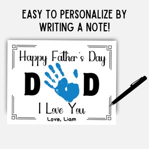 I Love You Dad Handprint Fathers Day, Handprint Gift Dad Fathers Day ...