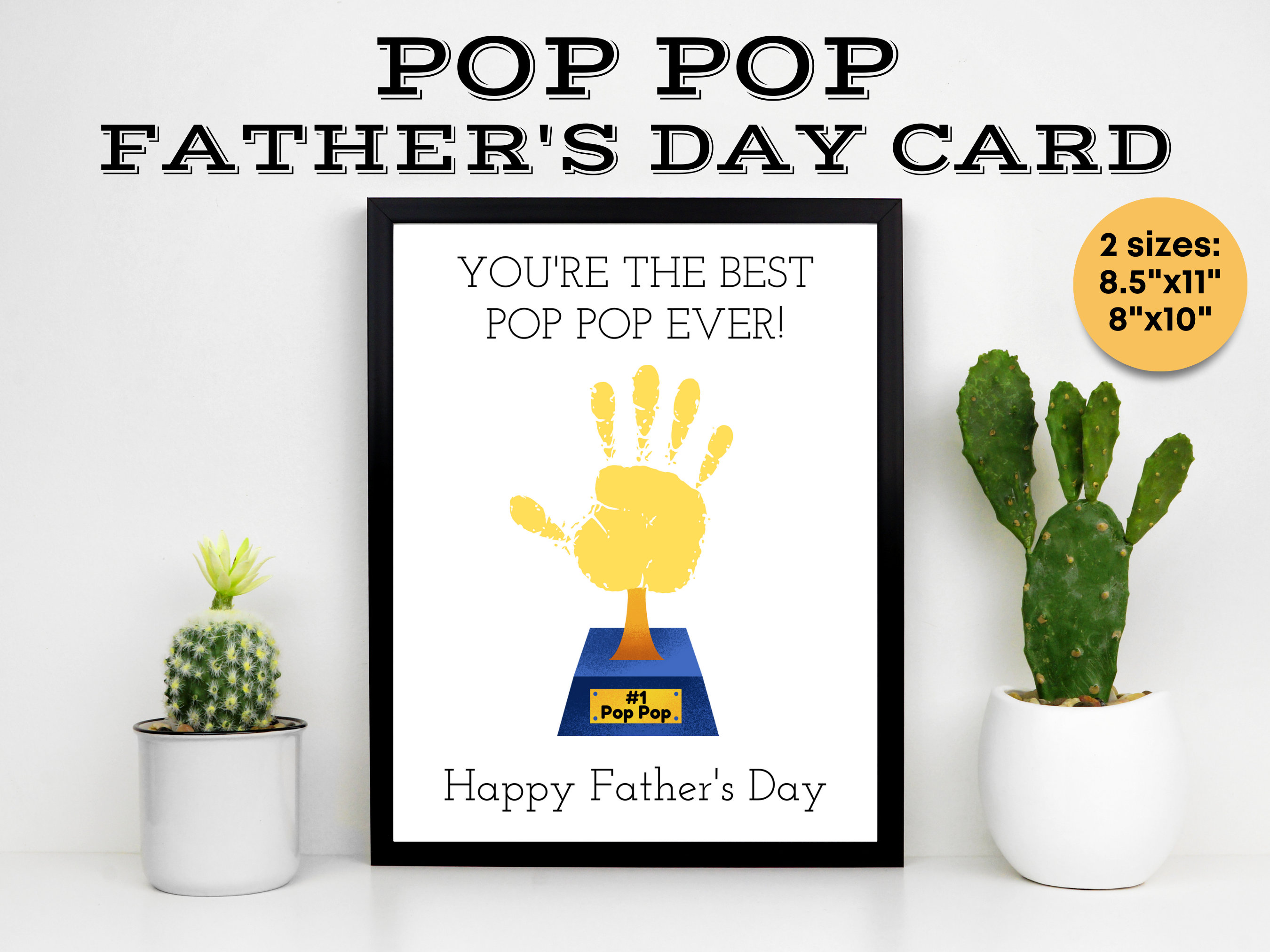Pop Pop Fathers Day Handprint Card Grandpa Handprint Craft - Etsy