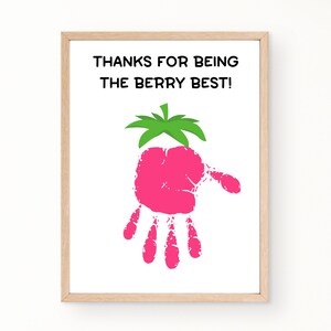 Berry Best Teacher Handprint Gift, Teacher Appreciation Handprint Art ...