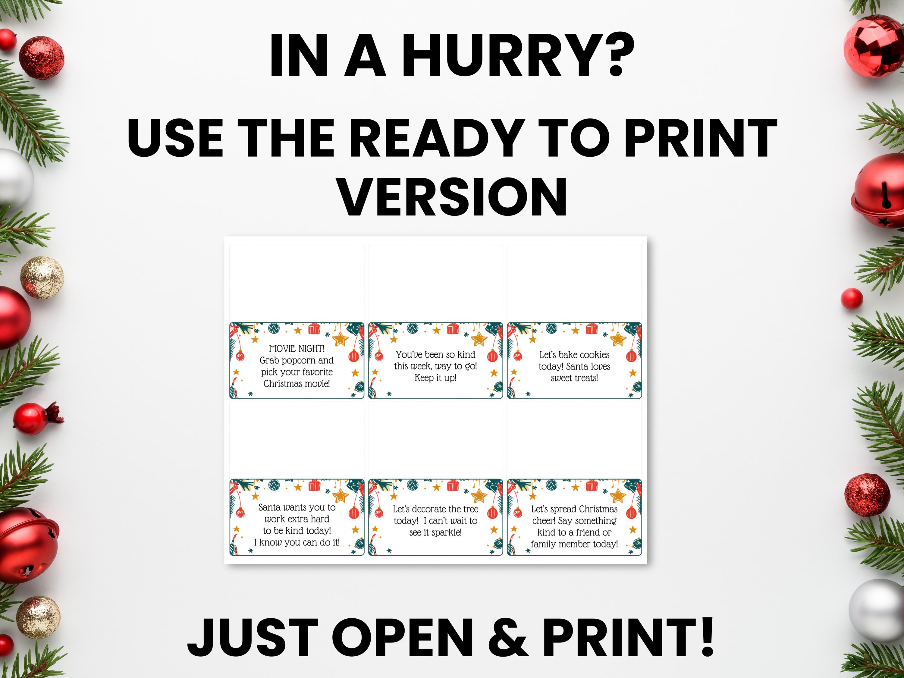Editable Elf Notes Stand-up, Printable Elf Note Cards, Canva Template ...