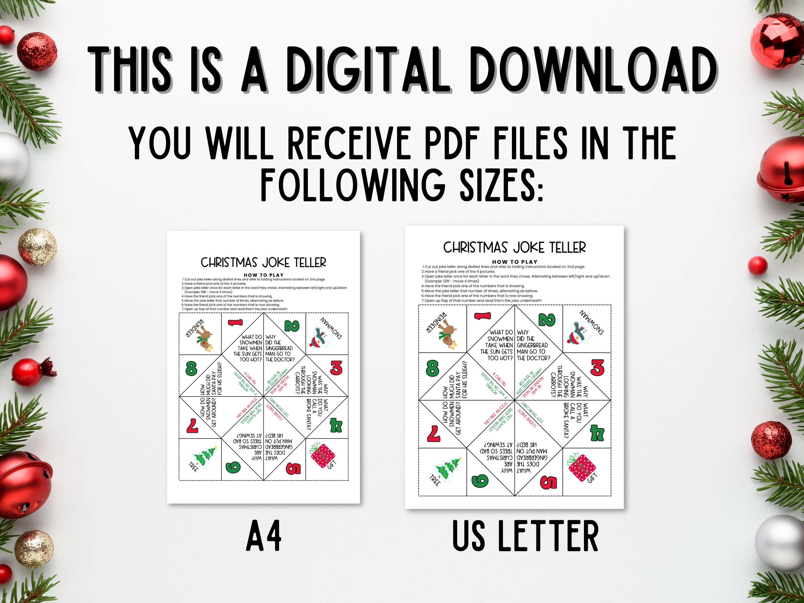 Christmas Cootie Catcher, Christmas Jokes for Kids, Printable Christmas ...