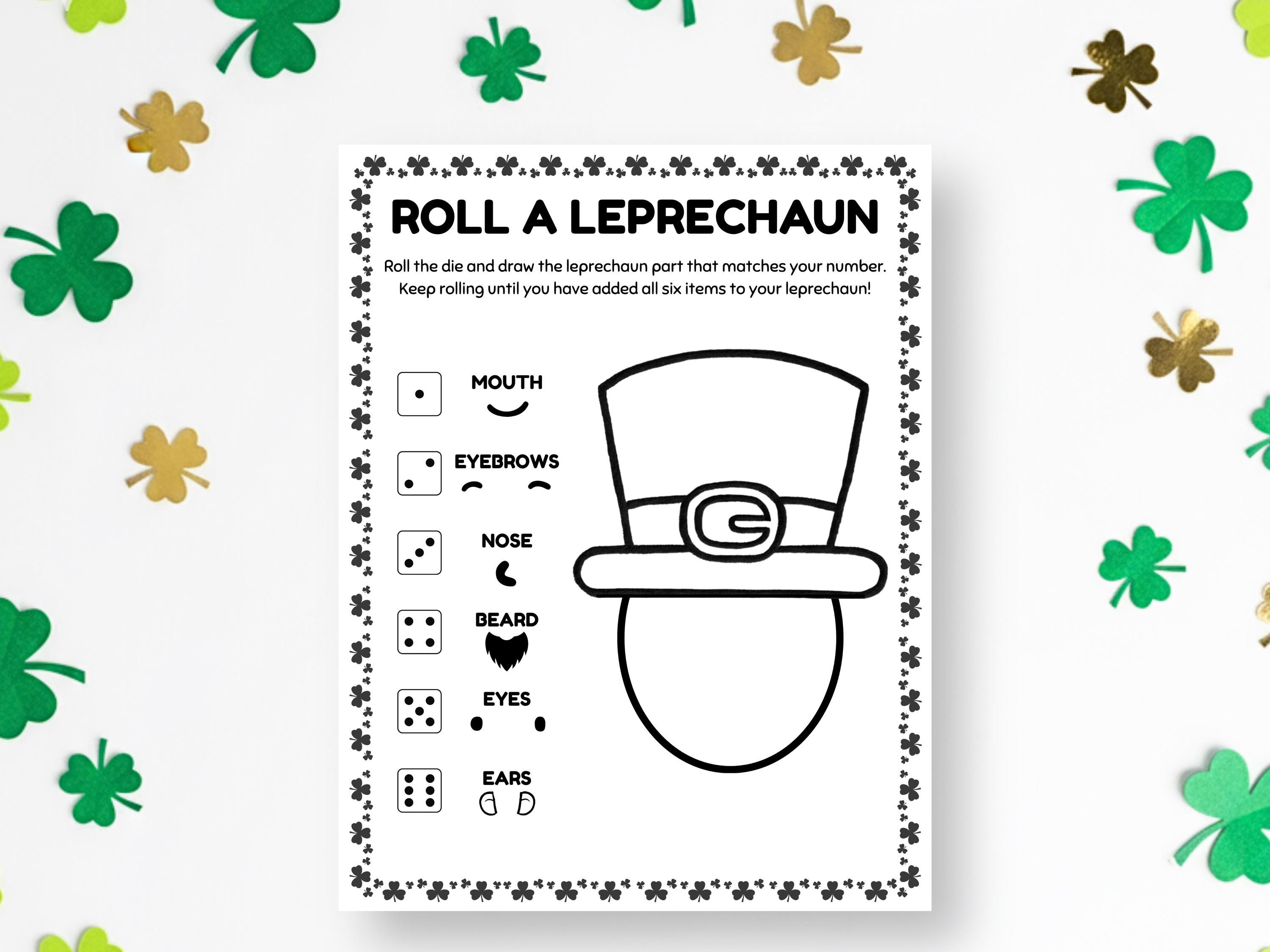 Printable Roll A Leprechaun Dice Game, St Patrick's Day Activity for ...