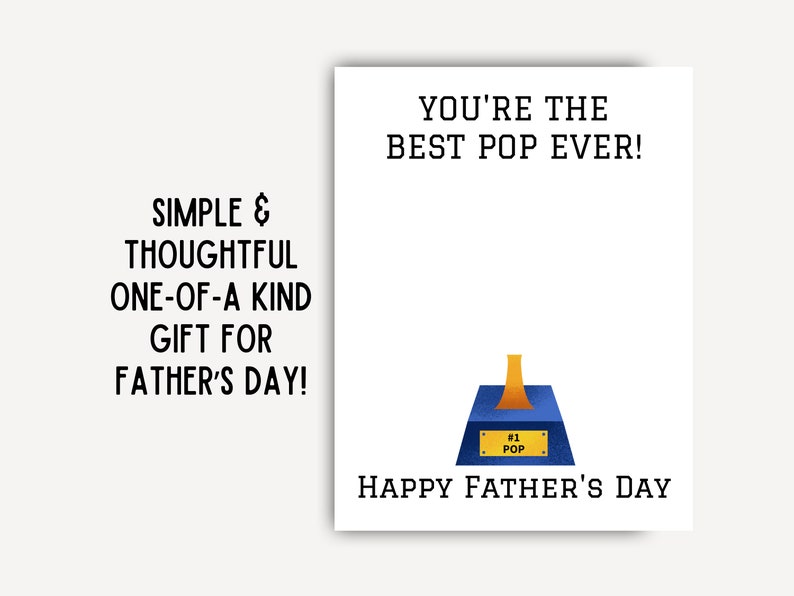 Best Pop Ever Handprint Fathers Day Card, Pop Gifts From Kids, Father's ...