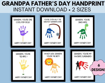 Handprint Grandpa Art - Etsy