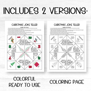 Christmas Jokes for Kids Cootie Catcher, Paper Fortune Teller Printable ...