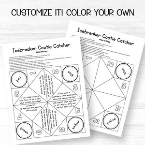 Icebreaker Cootie Catcher Game: Back to School Printable (PDF) - Etsy