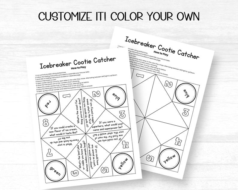 Icebreaker Cootie Catcher Game: Back to School Printable (PDF) - Etsy