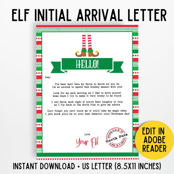 First Time Elf Arrival Letter - Etsy