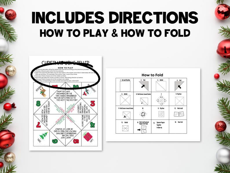 Christmas Joke Teller Cootie Catcher, Printable Kids Game - Etsy