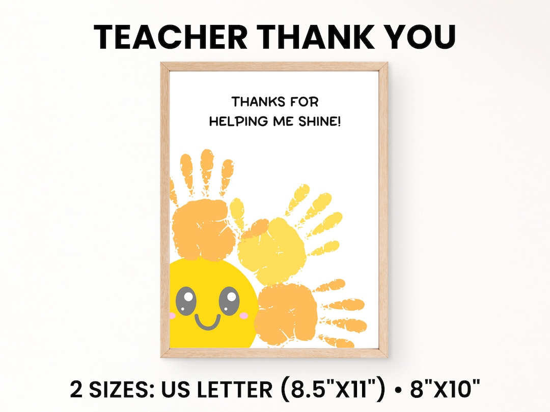 Teacher Appreciation Sunshine Handprint Art Thanks for - Etsy