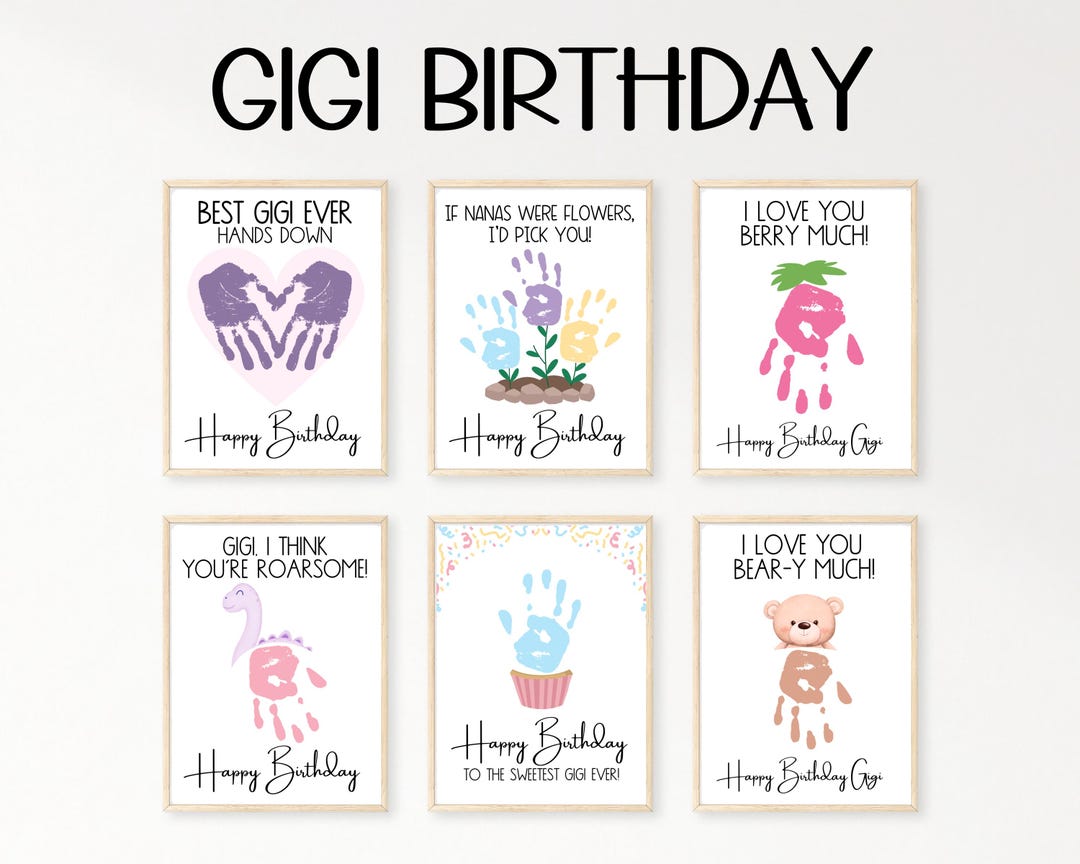 Gigi Birthday Card, Handprint Birthday Card Printable, Gigi Gifts From ...