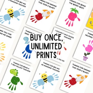 Teacher Appreciation Handprint Art, Handprint Teacher Card Printable ...