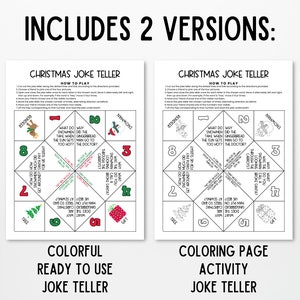 Christmas Cootie Catcher, Christmas Jokes for Kids, Printable Christmas ...