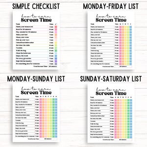 How to Earn Screen Time, Screen Time Bucks, Editable Screen Time ...
