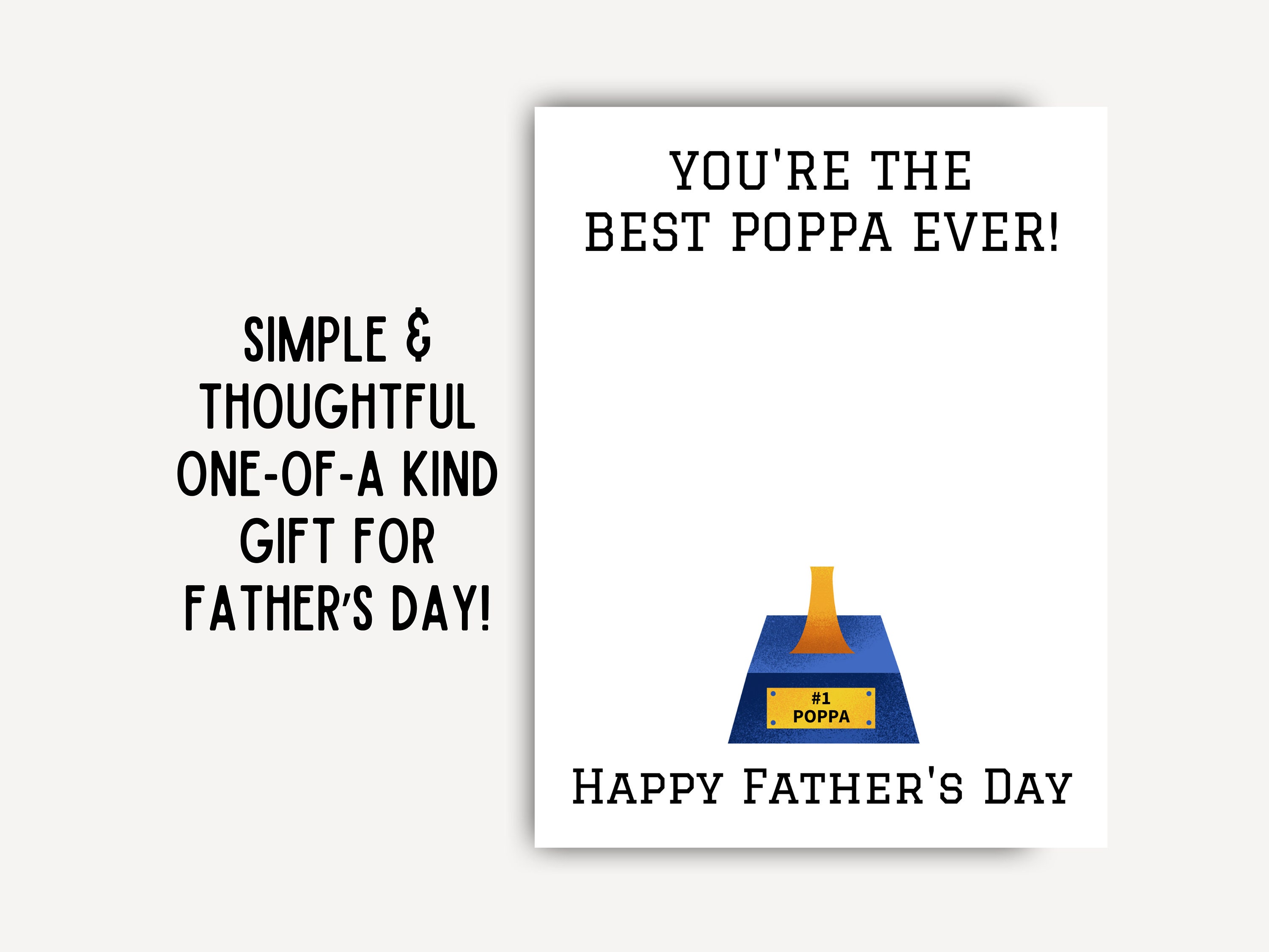 Poppa Father's Day Handprint Card, Best Poppa Ever, Grandpa Handprint ...