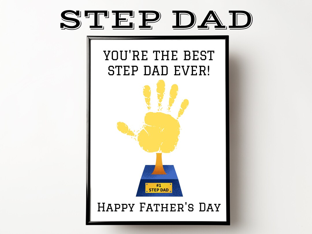 Step Dad Gifts for Father's Day, Handprint Fathers Day Step Dad Card ...