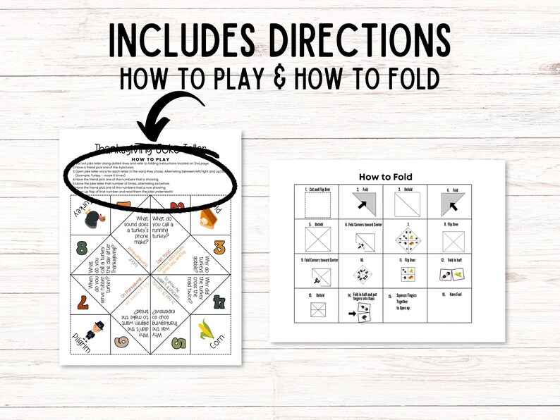 Thanksgiving Joke Teller Cootie Catcher Paper Fortune Teller - Etsy