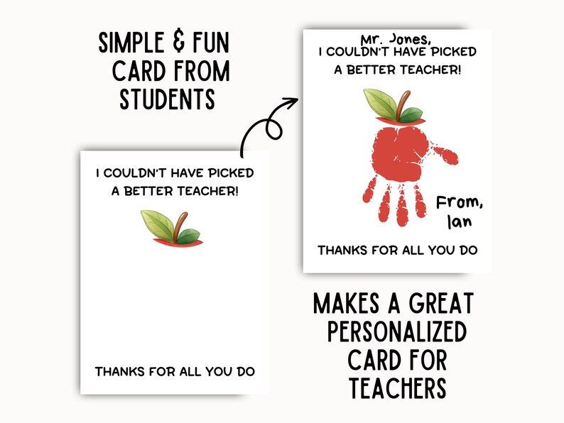 I Couldn't Have Picked A Better Teacher, Teacher Appreciation Handprint ...