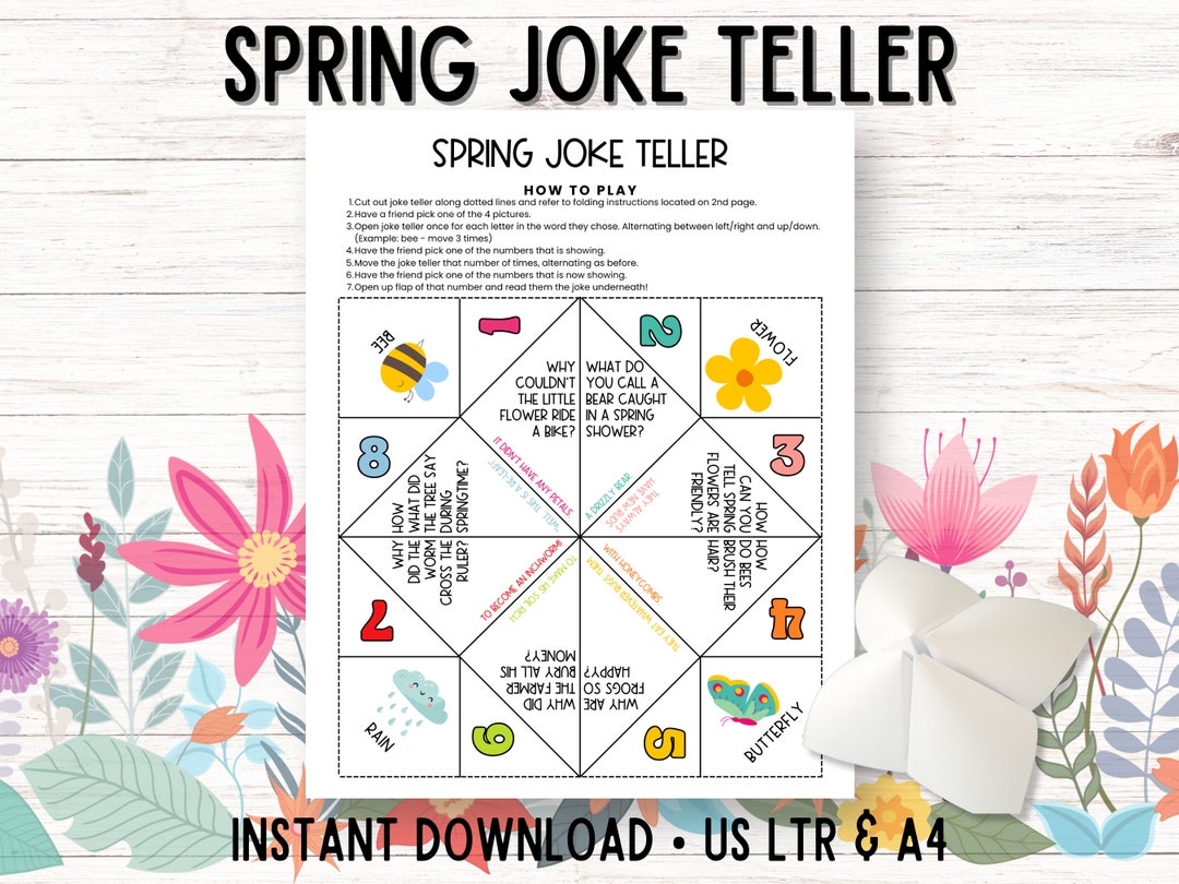 Spring Jokes for Kids Cootie Catcher Paper Fortune Teller - Etsy
