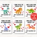 Printable Dinosaur Valentines for Kids Class, Dinosaur Valentine Card ...