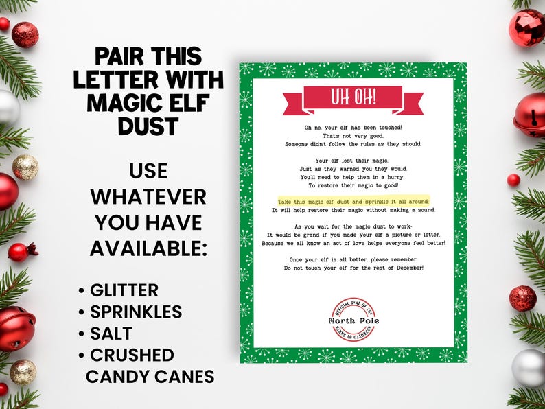 Elf Was Touched Note: Editable Elf Letter (PDF) - Etsy