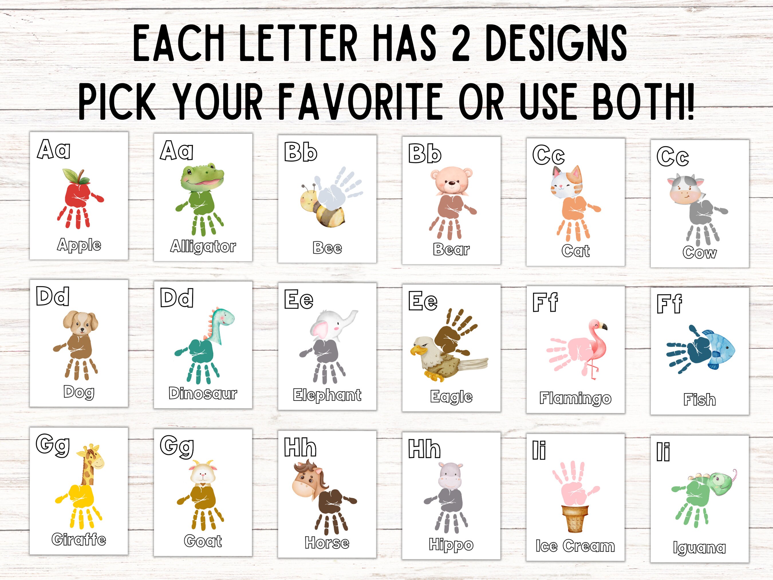 Alphabet Handprint Book Kids Handprint Art Printable ABC - Etsy