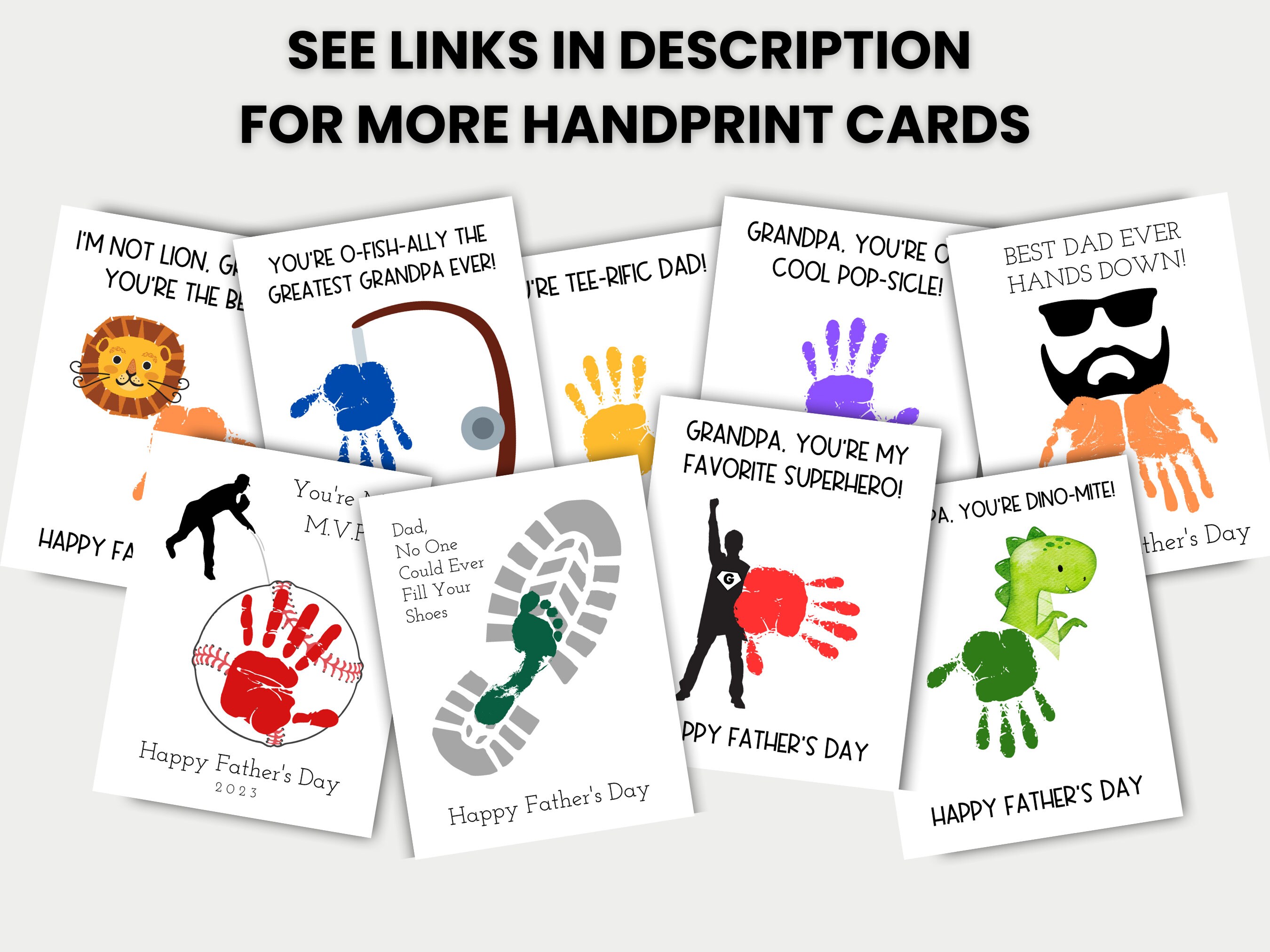 Pop Pop Fathers Day Handprint Card Grandpa Handprint Craft - Etsy